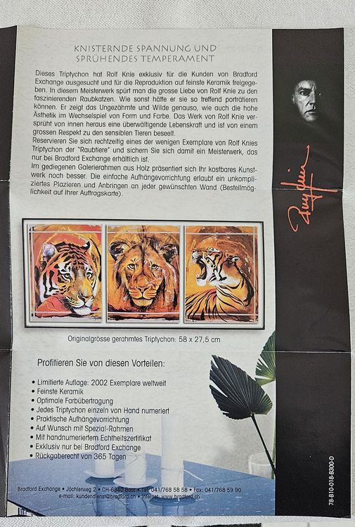 Rolf Knie Triptychon Raubtiere (Gebraucht) in Oftringen für CHF 88 – mit Lieferung auf Ricardo ...
