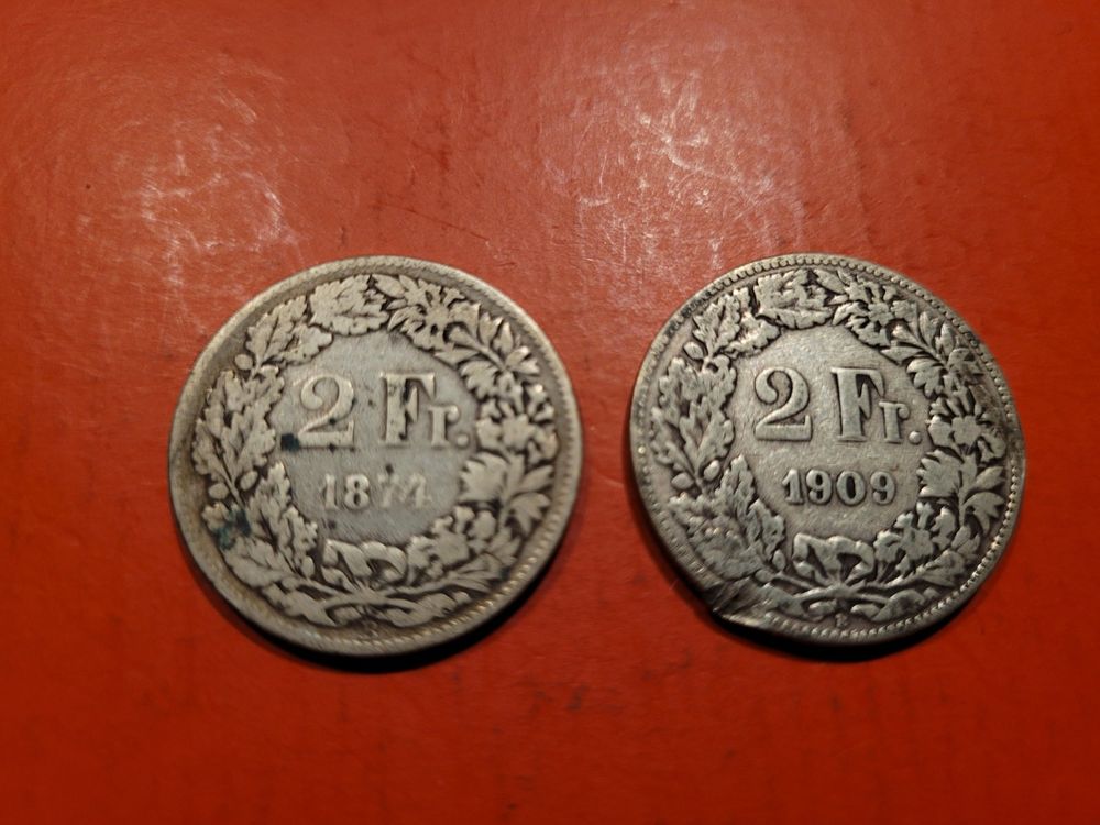 2 x 2 Franken 1874 und 1909 | Kaufen auf Ricardo