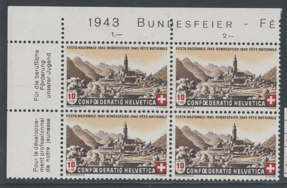 Viererblock PP 20 mit nicht katalogisiertem Plattenfehler ** (Neu (gemäss Beschreibung)) in ...