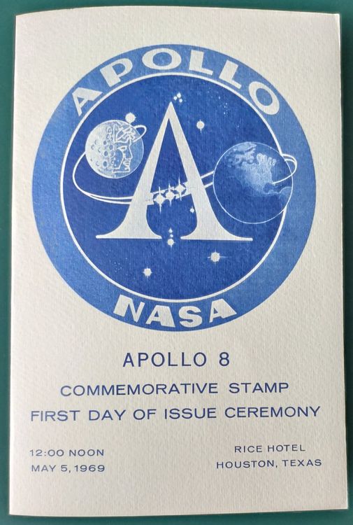 Apollo 8 / Stamp und Ceremony 5.Mai 1969 (Gebraucht) in Volketswil für CHF 6 – mit Lieferung auf ...