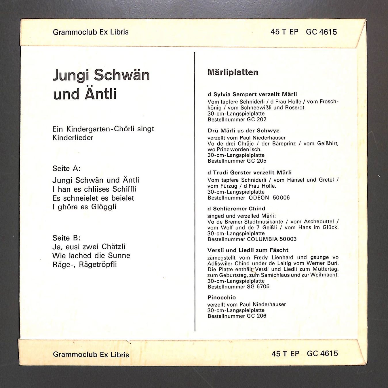 Jungi Schwän und Äntli – Sylvia Sempert Grammoclub Ex Libris (Neu ...