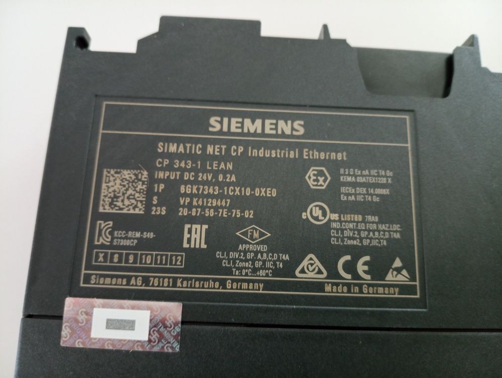 SIEMENS SIMATIC S7-300 CP 343-1 Lean / 6GK7343-1CX10-0XE0 (Gebraucht ...