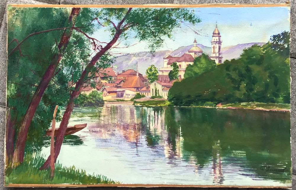 Farbenfrohes Landschaft Aquarell Unleserlich Signiert (Gebraucht) in Root für CHF 110 – mit ...