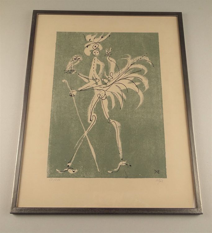 HANS FISCHER: VOGELMENSCH, EULE, KATZE, TAUBE LITHO SIGNIERT | Kaufen auf Ricardo