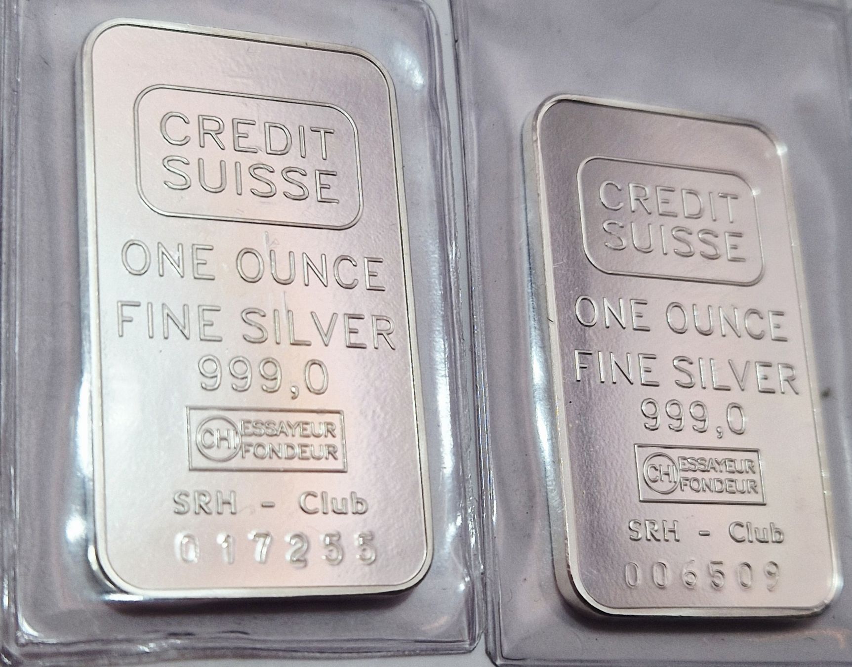 10 x 1 oz fine silver Credit Suisse lingot (Neu und originalverpackt ...