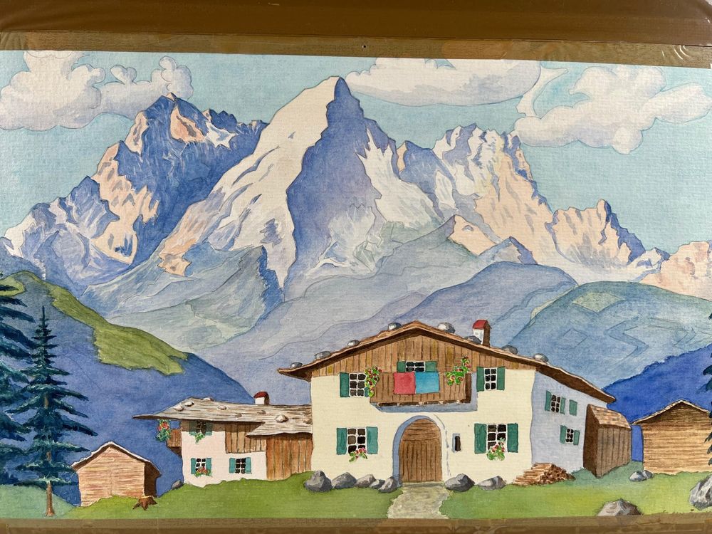 Berglandschaft Aquarell Unleserlich Signiert. | Kaufen auf Ricardo