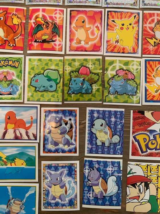 Pokemon Sticker Merlin Vintage Holo Pikachu Glurak Charizard (Gebraucht ...