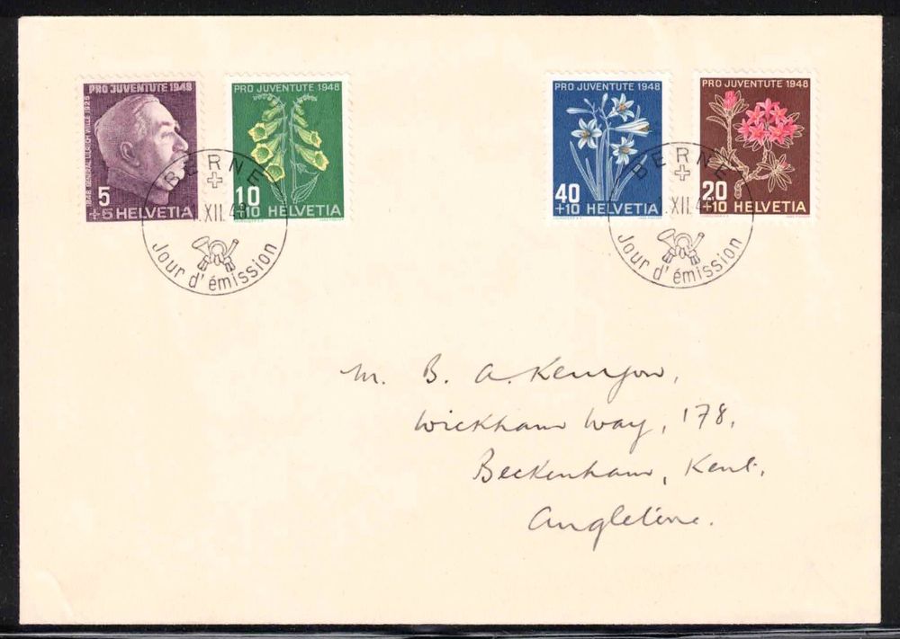 1948 Pro Juventute Serie auf FDC "1.XII.48", französisch | Kaufen auf Ricardo