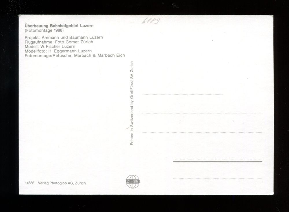 Luzern, Bahnhofgebiet (Fotomontage 1988) (Gebraucht) in Aarau für CHF 3 ...