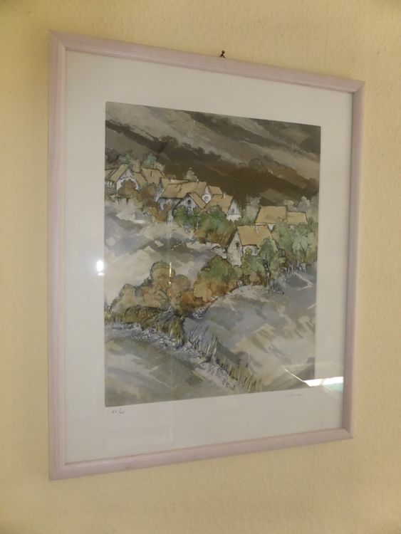 Lithografie num. & sign. 14/60 - Riquewihr Elsass, gerahmt | Kaufen auf Ricardo