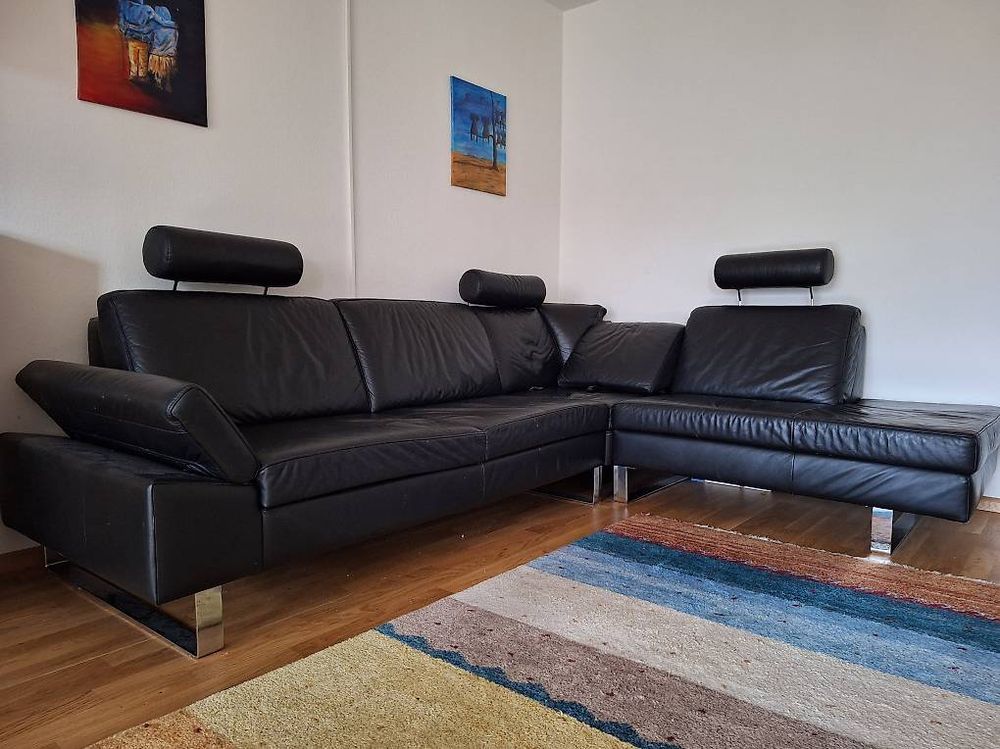 Echtleder Sofa schwarz (Gebraucht) in Münchenstein für CHF 440 – nur Abholung auf Ricardo kaufen