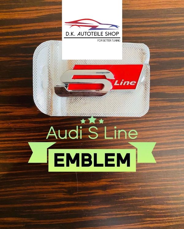 Audi S Line Emblem, Schriftzug, Logo NEU in Chrom/Rot | Kaufen auf Ricardo
