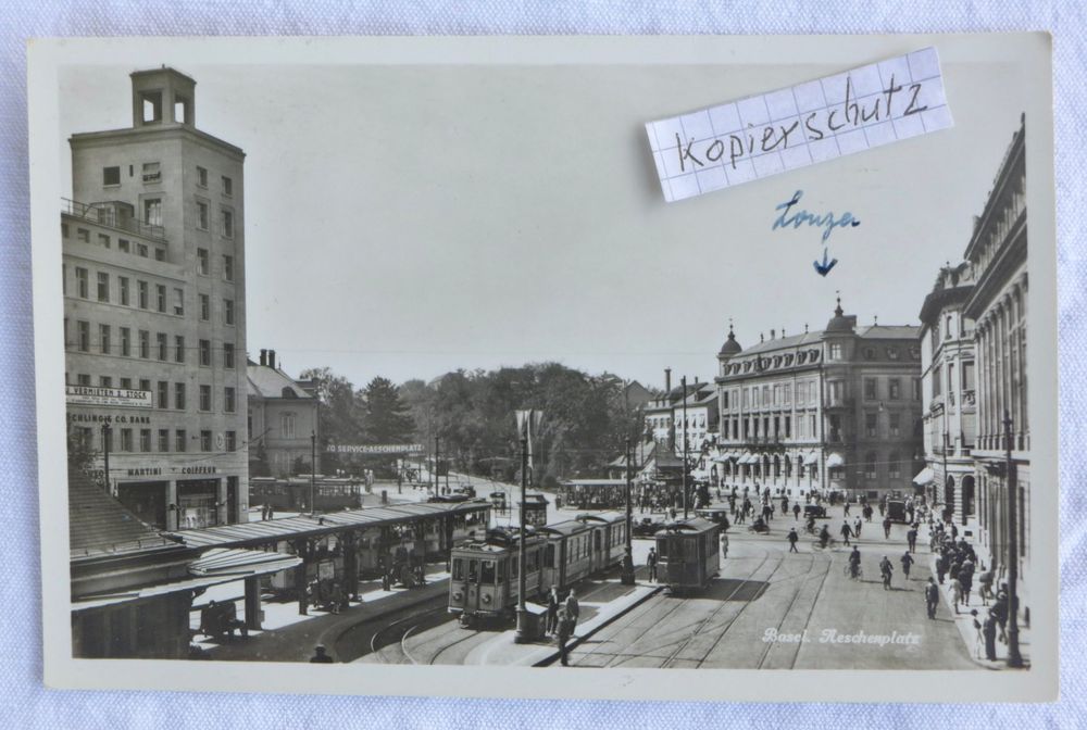 AK BASEL, AESCHENPLATZ, Tramstation, Trams, belebt (Gebraucht) in Wallisellen für CHF 7 – mit ...
