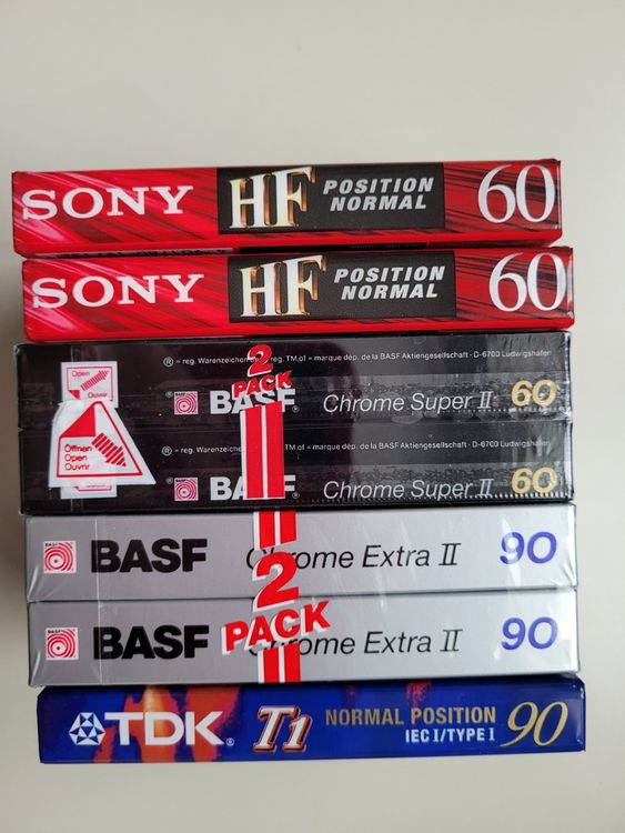 Kassetten 7 Stück neu von TDK/BASF/SONY (Neu und originalverpackt) in Würenlos für CHF 16 – mit ...