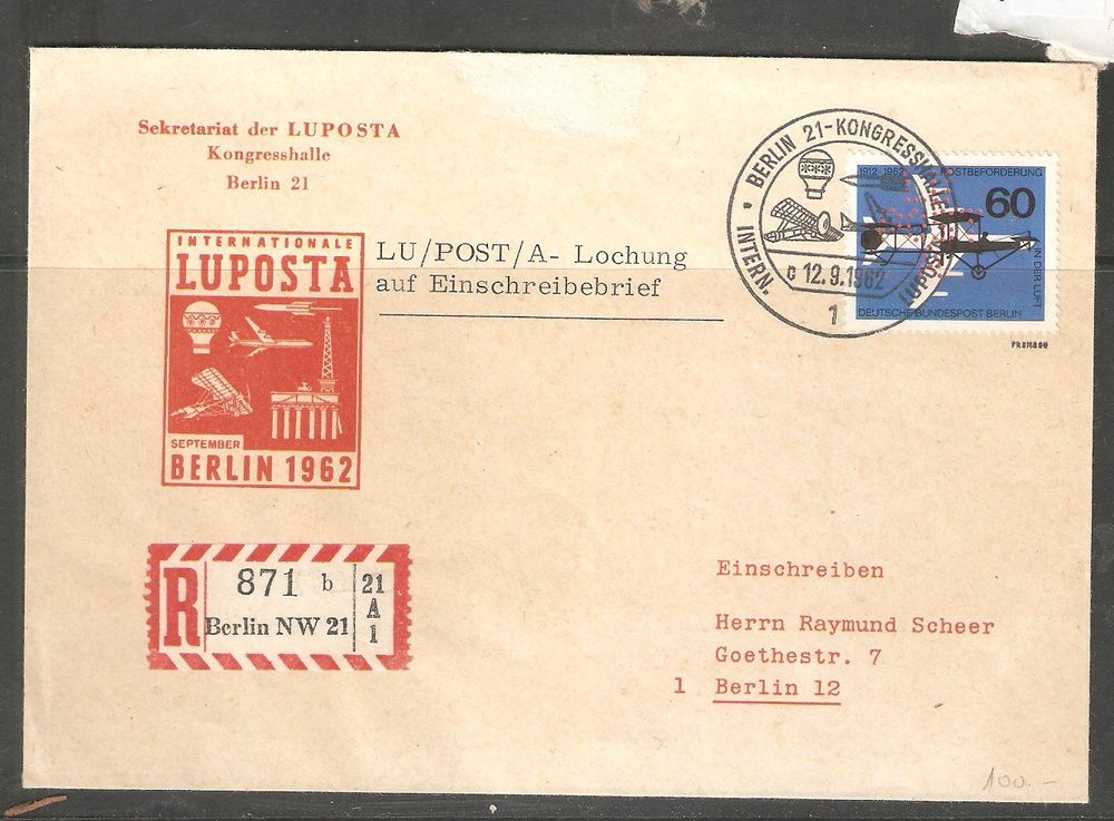 Berlin 230 Luposta mit Durchlochung R-Brief (Gebraucht) in Lausanne für CHF 9.9 – mit Lieferung ...