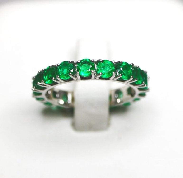 2.52ct Smaragd Alliance Ring 14k Weissgold | Kaufen auf Ricardo