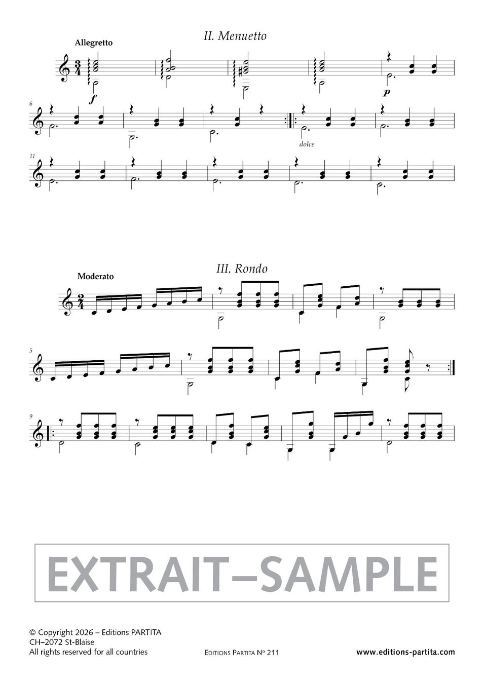 J. KÜFFNER – Sérénade op. 72 pour flûte/violon et guitare (Neuf avec ...