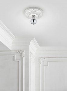 DECKENLAMPE STUCK DESIGN - WEISS - RUND 30 CM - DIMMBARES LM (Neu und ...