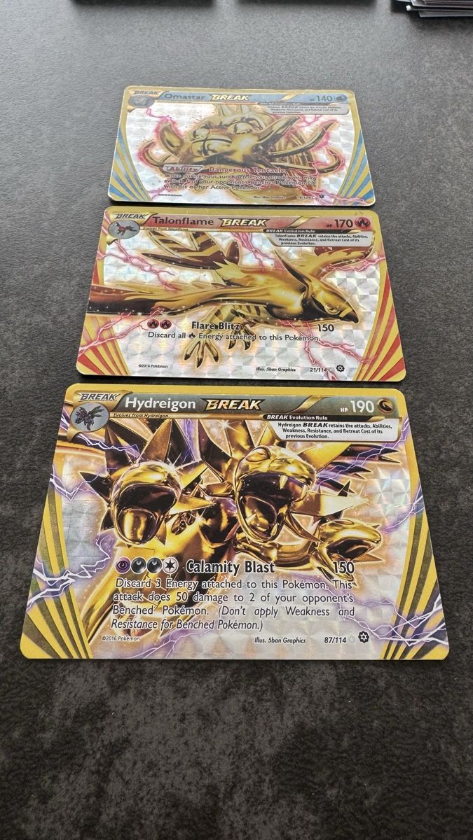 Pokemon Karten: Omastar, Talonflame, Hydreigon BREAK (Neu (gemäss ...