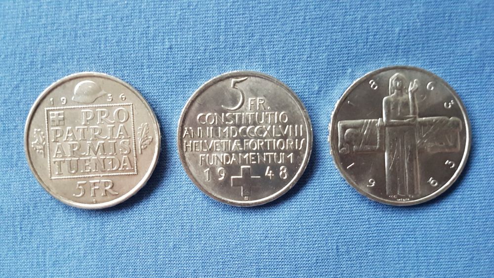 3x5 Fr Silber Gedenkmünzen 1936-1948-1963 ab nur 1 Fr !!! (Gebraucht) in Camignolo für CHF 26 ...