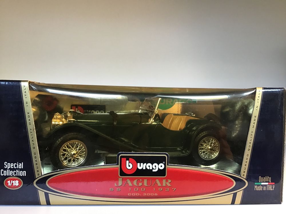 Modellauto Bburago Jaguar SS 100 1937 1:18 dunkelgrün (Neu und ...