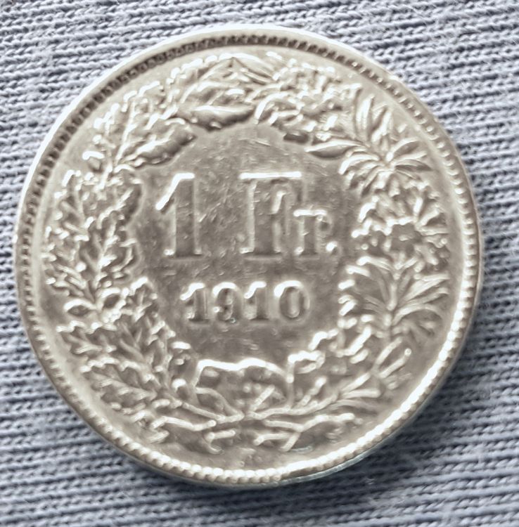 1 Franken 1910 uralte sehr rare Silbermünze ab nur 1 Fr !!! | Kaufen auf Ricardo