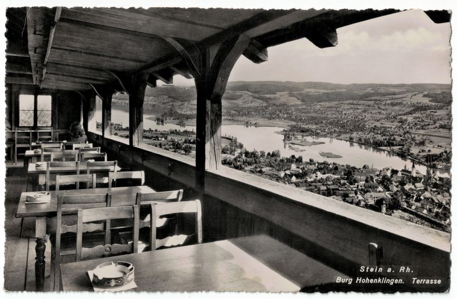 Hohenklingen, Terrasse, Blick auf Stein am Rhein, gel. 1944 (Gebraucht ...