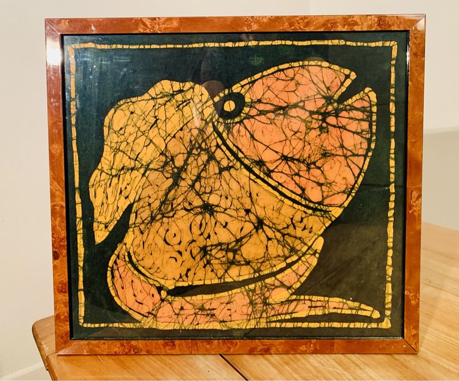 Afrikanische Batik „Fisch“, gerahmt, Nigeria 70er Jahre (Gebraucht) in Meilen für CHF 45 – mit ...
