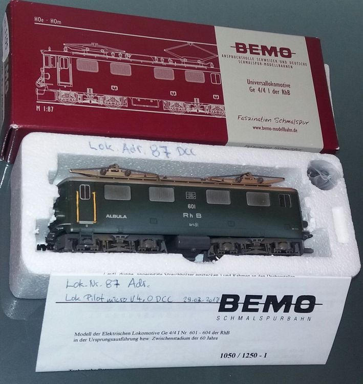 Bemo HOm - Ellok Ge 4/4 digital - läuft aber Fehlteile (Defekt) in für ...