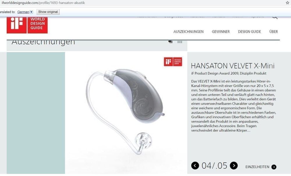 Hansaton Hörgerät Velvet X mini (Gebraucht) in Bolligen für CHF 299 ...