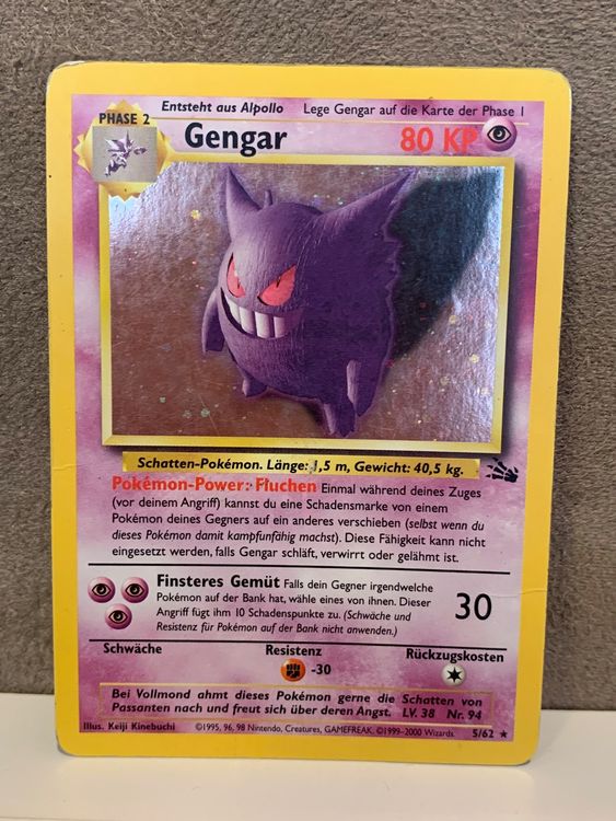 5/62 Gengar Holo DE Pokemon Fossil | Kaufen auf Ricardo