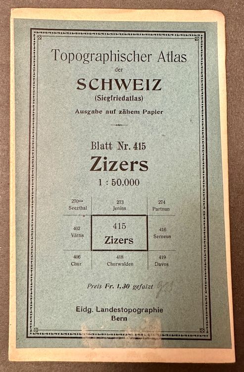 Siegfriedatlas Blatt 415: Zizers 1918 | Kaufen auf Ricardo
