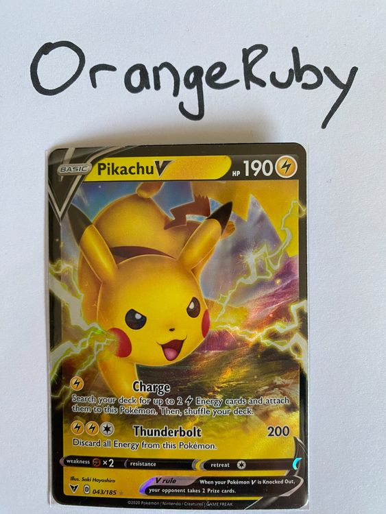 Pikachu V 043/185 Vivid Voltage VIV English (Neu (gemäss Beschreibung ...