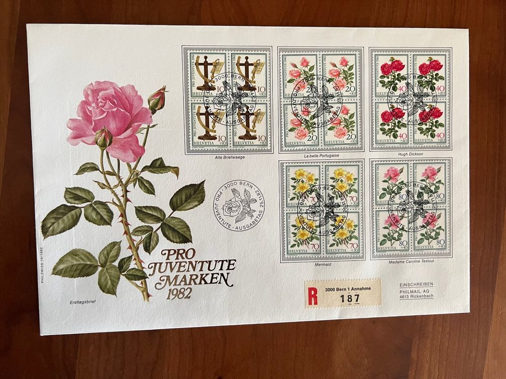 Grossbrief PJ Rosen Viererblock FDC 1982 (C329) | Kaufen auf Ricardo