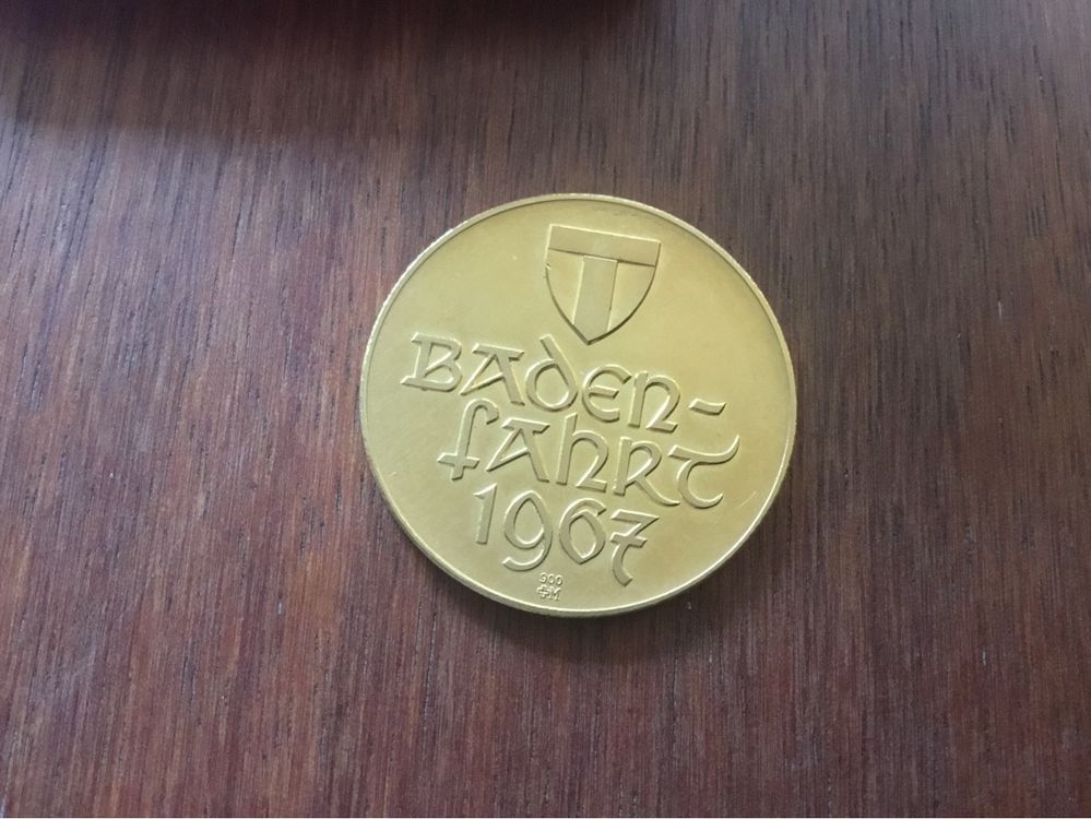9O0 GOLDMÜNZE BADENFAHRT 1967 (Neu (gemäss Beschreibung)) in baden für ...
