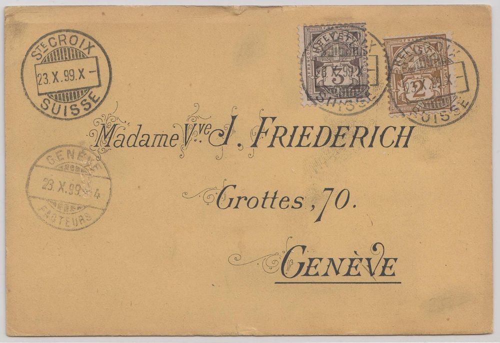 1899: STE.CROIX mit "Brücke" auf hübschem Postkarte! (Gebraucht) in ...