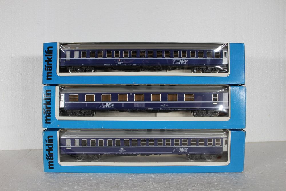 Märklin 4152, 4155, 4182 SBB, FS,ÖBB Ten Schlafwagen Set (Gebraucht) in ...
