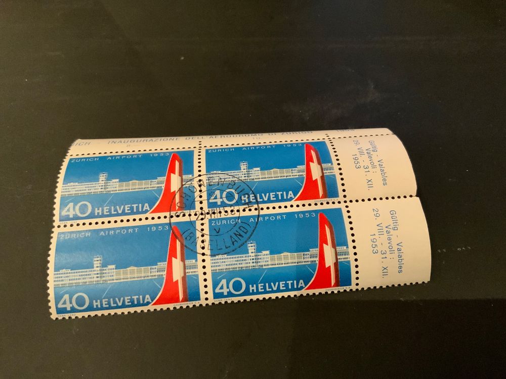 1953 FLUGHAFEN ZÜRICH ET ZENTRUMSSTEMPEL EINWANDFREI | Kaufen auf Ricardo
