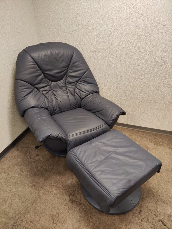 Leder Relax Sessel blau | Kaufen auf Ricardo