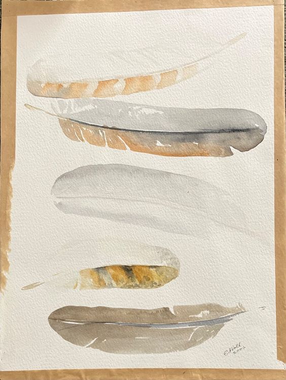 Aquarell mit Vogel Federn Signiert E. Voll (Gebraucht) in Hochdorf für CHF 20 – mit Lieferung ...