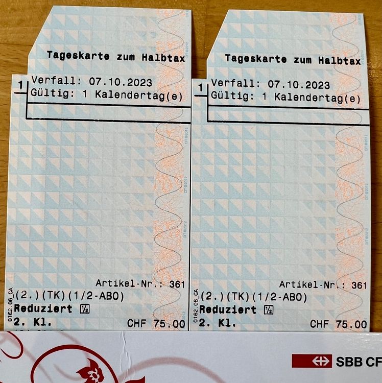 2 Tageskarten zum Halbtax | Kaufen auf Ricardo