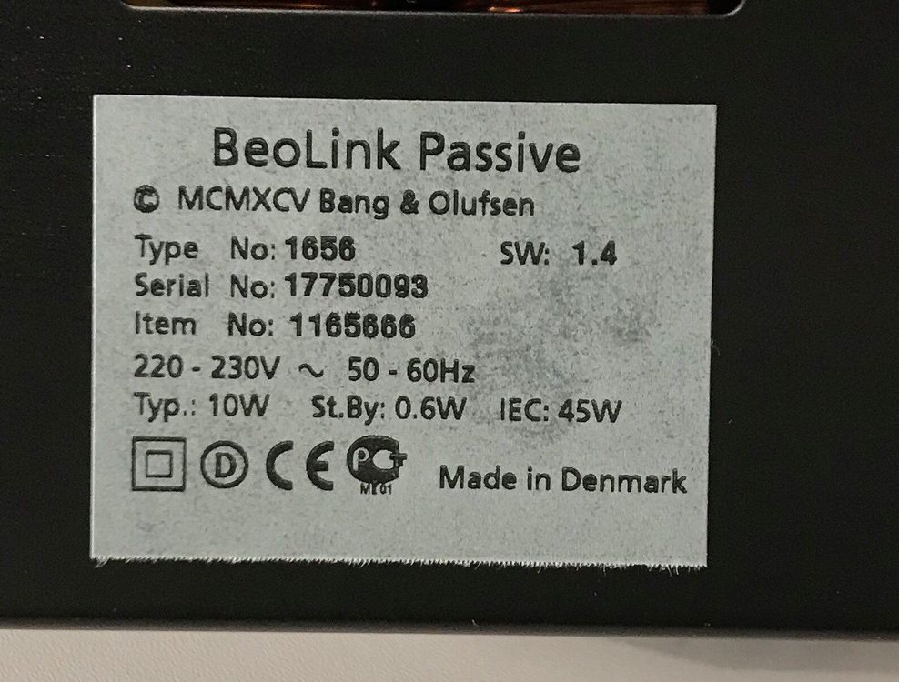 BeoLink Passive Verstärker für Lautspr. (Gebraucht) in Gersau für CHF ...