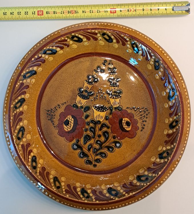 Antikes Teller, Bauernkeramik (zum Aufhängen geeignet) | Kaufen auf Ricardo