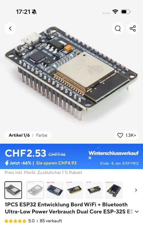 Esp32 Entwicklung Bord Wifi Bluetooth Neu Und Originalverpackt In