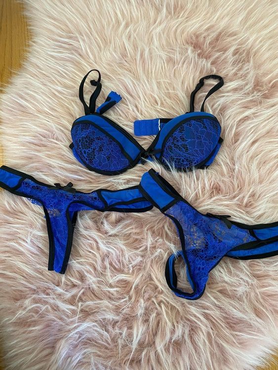 Dessous Set: BH und 2 Strings Königsblau | Kaufen auf Ricardo