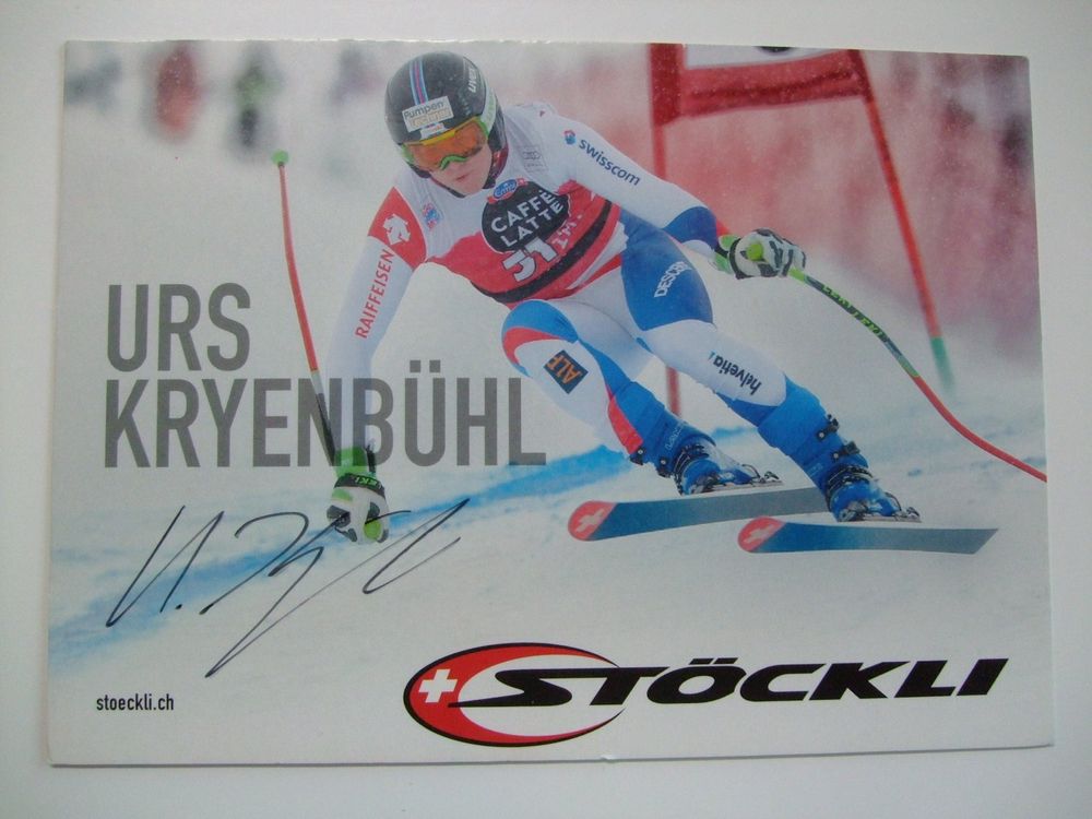 URS KRYENBÜHL (CH) SKISTAR HANDSIGNIERT TOP AUTOGRAMMKARTE (Gebraucht ...