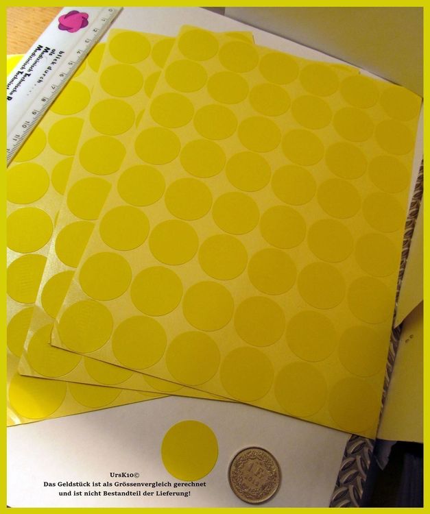 NEU 3 Blatt à 48 gelbe Punkte Sticker | Kaufen auf Ricardo
