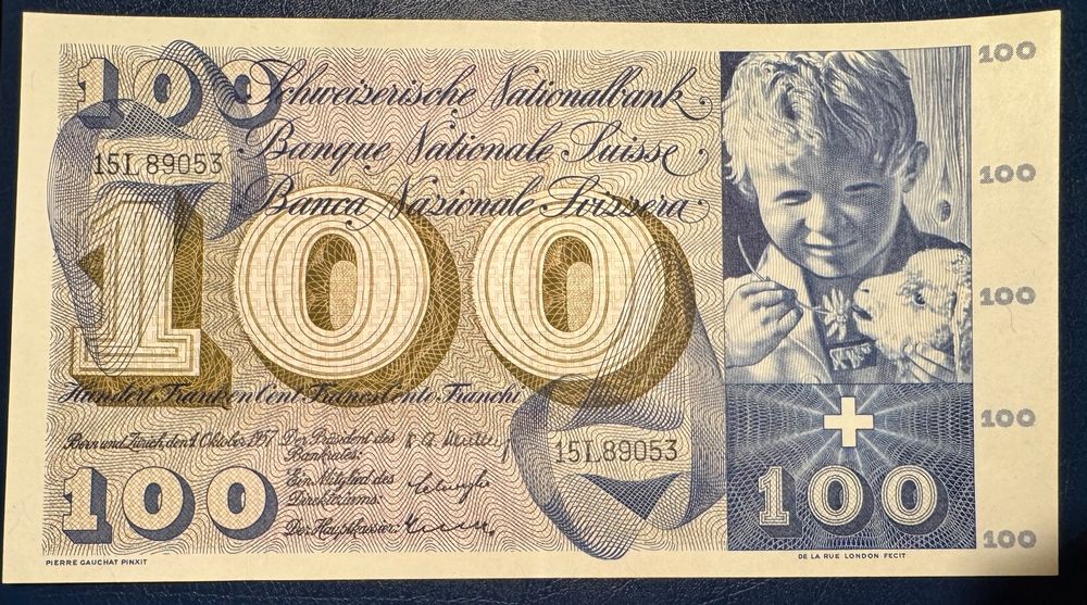 100.Franken 1957 (15L 89053) ss | Kaufen auf Ricardo