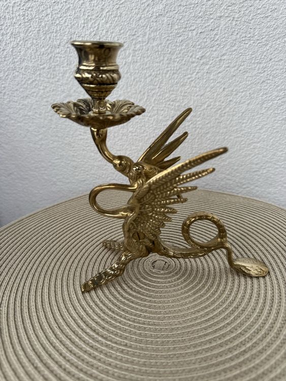 Drachen Messing Kerzenständer (Gebraucht) in Balsthal für CHF 40 – mit Lieferung auf Ricardo kaufen