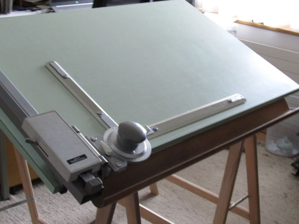 Reissbrett, Zeichnungsbrett mit Zeichnungsmaschine Kuhlmann | Kaufen ...